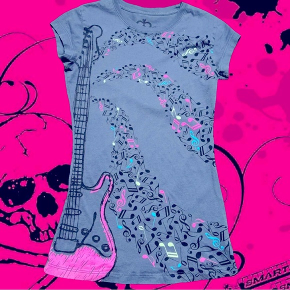 Hot Topic | Tops | Y2k Scene Core Mall Goth Guitar Multicolor Music ...